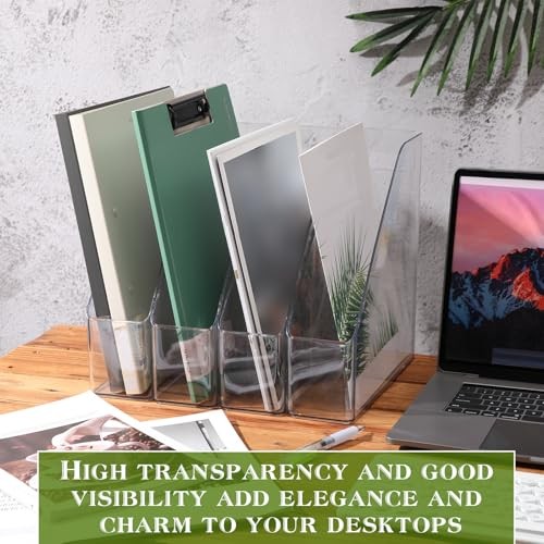Pcs Clear Acrylic Magazine File Holder Plastic Desk Organizer with ...