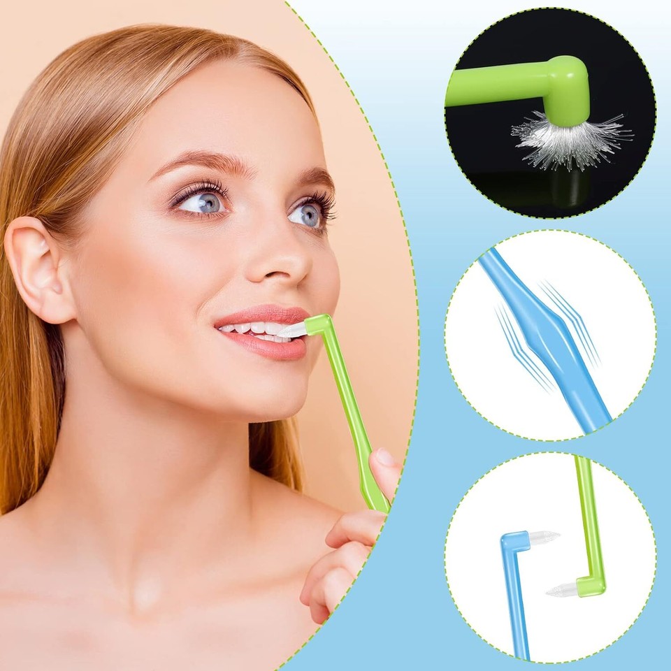 Compact Single Tufted Toothbrush implants dentures braces gums ...
