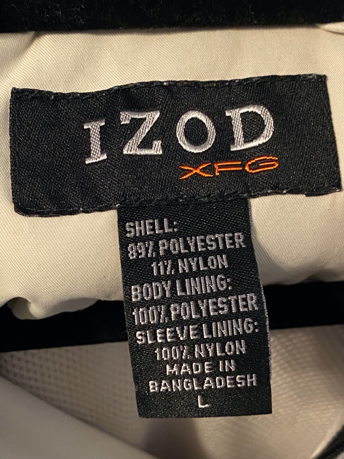Izod XFG Golf 1/4 Zip Pullover Jacket Mens Size L Windbreaker Tan Short ...