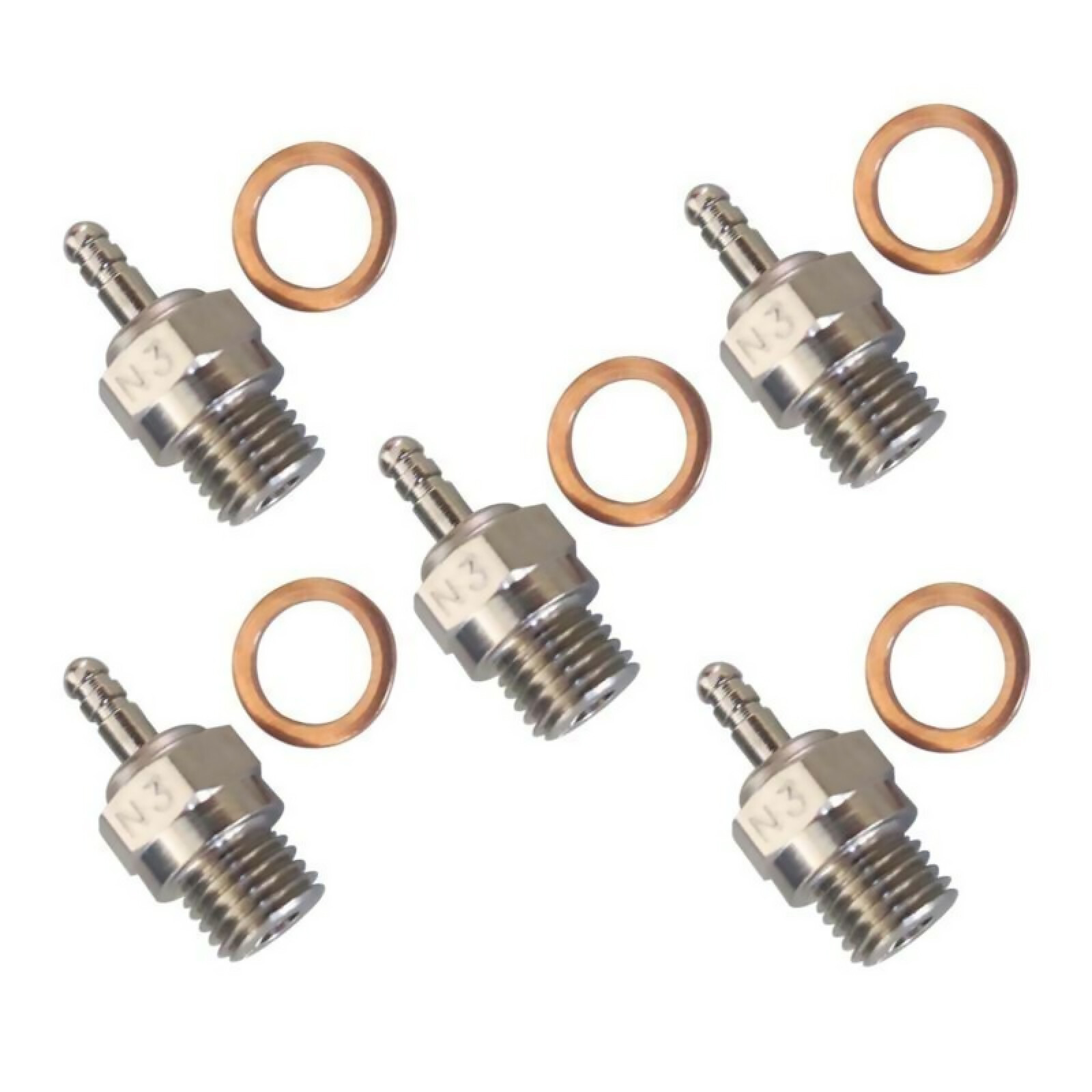 5 Pack #3 N3 70117 Steel Super Glow Plug RC Engines For Kyosho HPI HSP ...