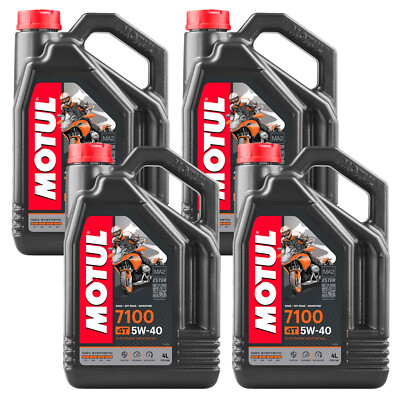 Motul 16L Synthetic Motorcycle Engine Oil 104087 7100 4T 5W40 4 x 4L | eBay