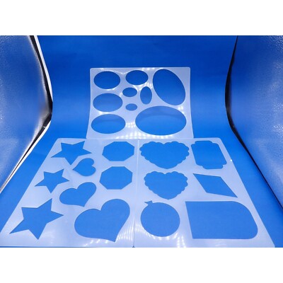 Stencils Set of 3 "Shapes" Stencils Ovals Hearts Stars Hexagons | eBay