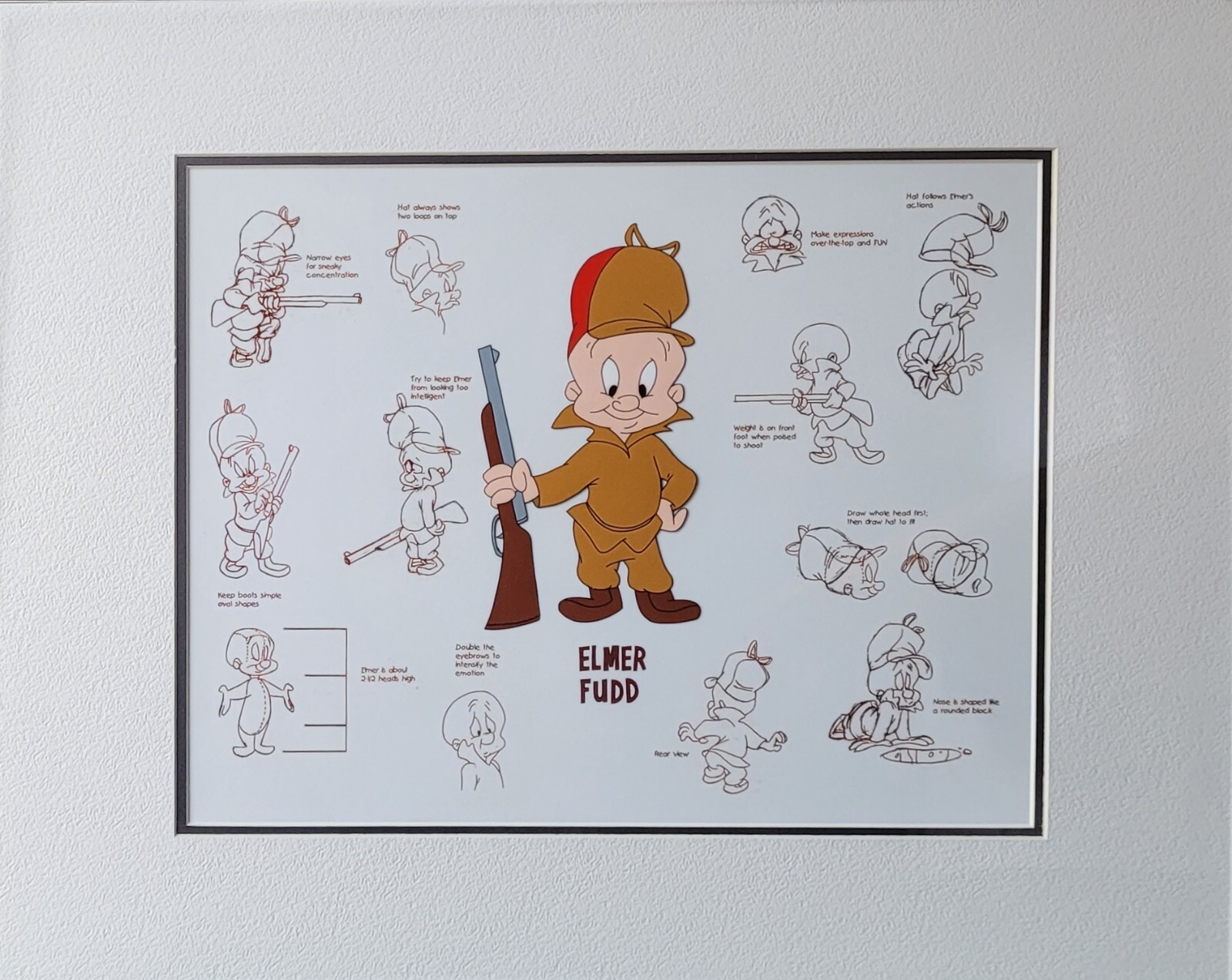 Elmer Fudd with Model Sheet Hand Inked & Hand Painted Animation Cel | eBay