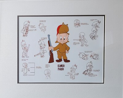 Elmer Fudd with Model Sheet Hand Inked & Hand Painted Animation Cel | eBay