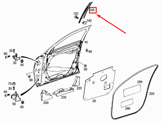 MERCEDES-BENZ C W205 Front Left Door B-Pillar Trim A2056902587 GENUINE ...