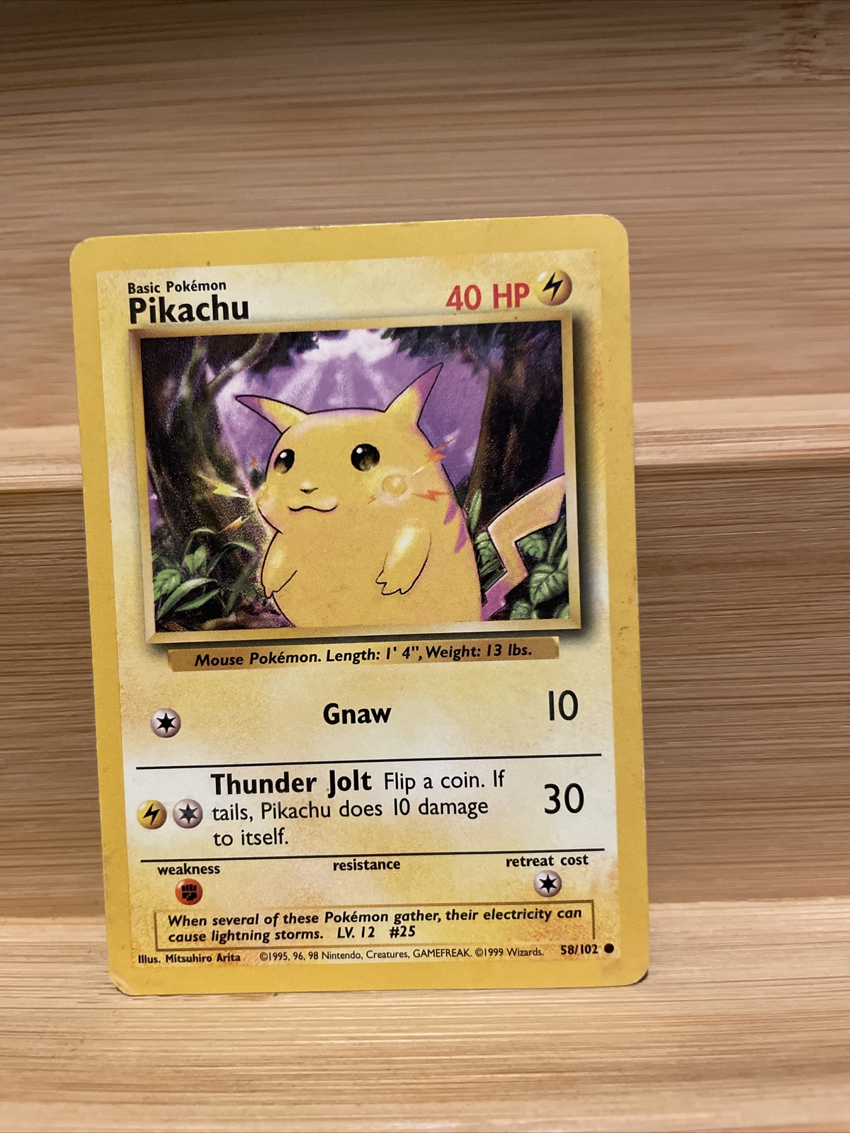 Pokemon Yellow Cheeks Pikachu Base Set Vintage 1995-1999 WOTC 58/102 ...