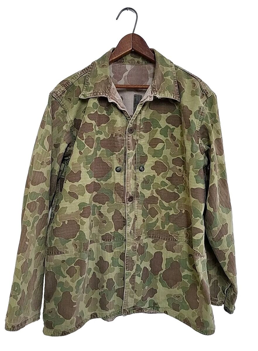 Vtg 40's WW2 USMC P44 Frogskin Camo Reversible Field Jacket Vtg 40's WW2 USMC P44 Frogskin Camo Reversible Field Jacket