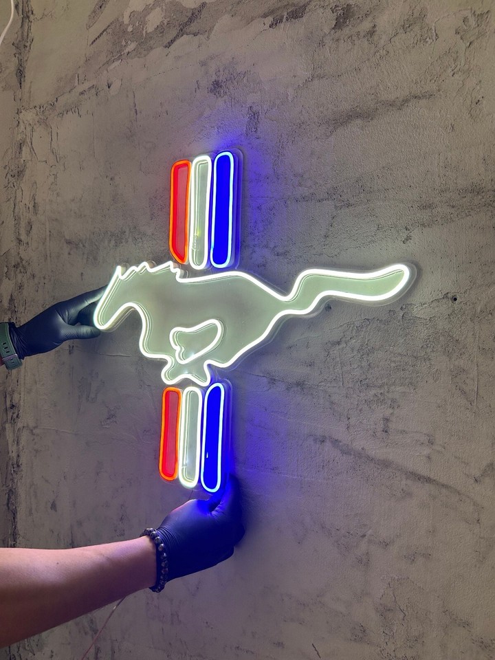 Mustang Neon Sign Car Logo Sign Neon Sign / Led NeonSign Custom Neon ...