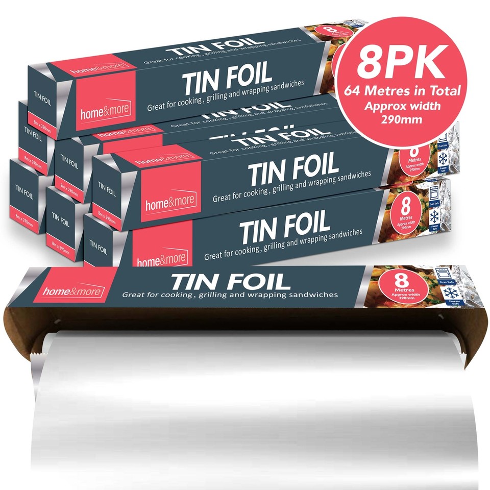 32-384M x 290mm Kitchen Foil Strong Tin Aluminium Roll Food Catering ...