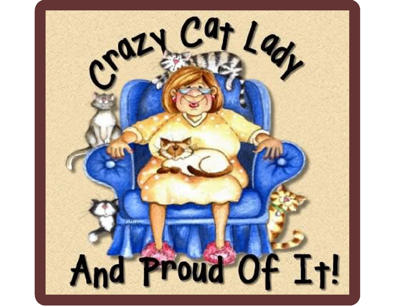 Funny Crazy Cat Lady Harvest Refrigerator / File Cabinet Magnet Gift ...