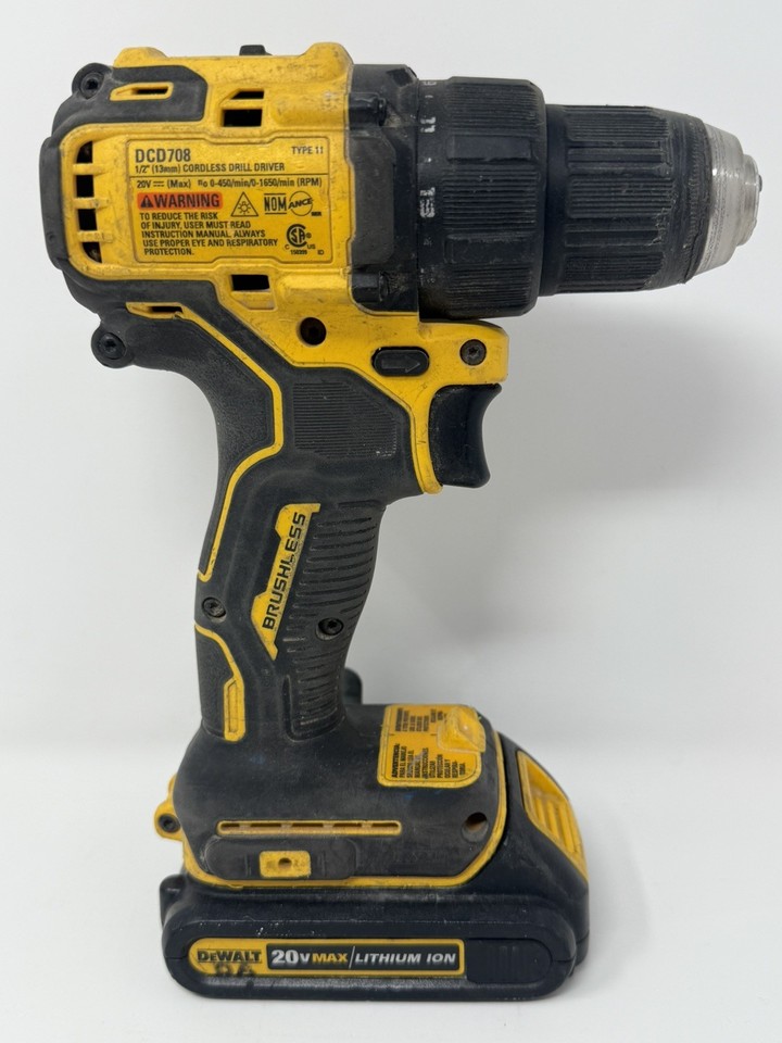 DEWALT DCD708 ATOMIC 20V MAX Brushless Cordless Drill/Driver with ...
