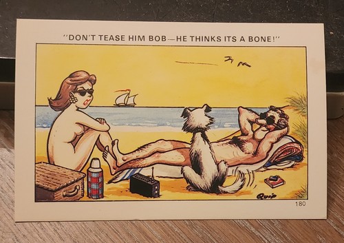 Postcard Seaside Comic Saucy Risqué Beach Bathing By Quip Sapphire Card ...