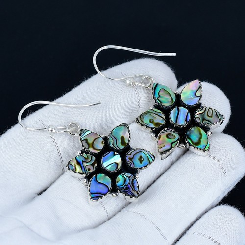 Abalone Shell Earrings 925 Sterling Silver Jewelry Floral Earrings For ...