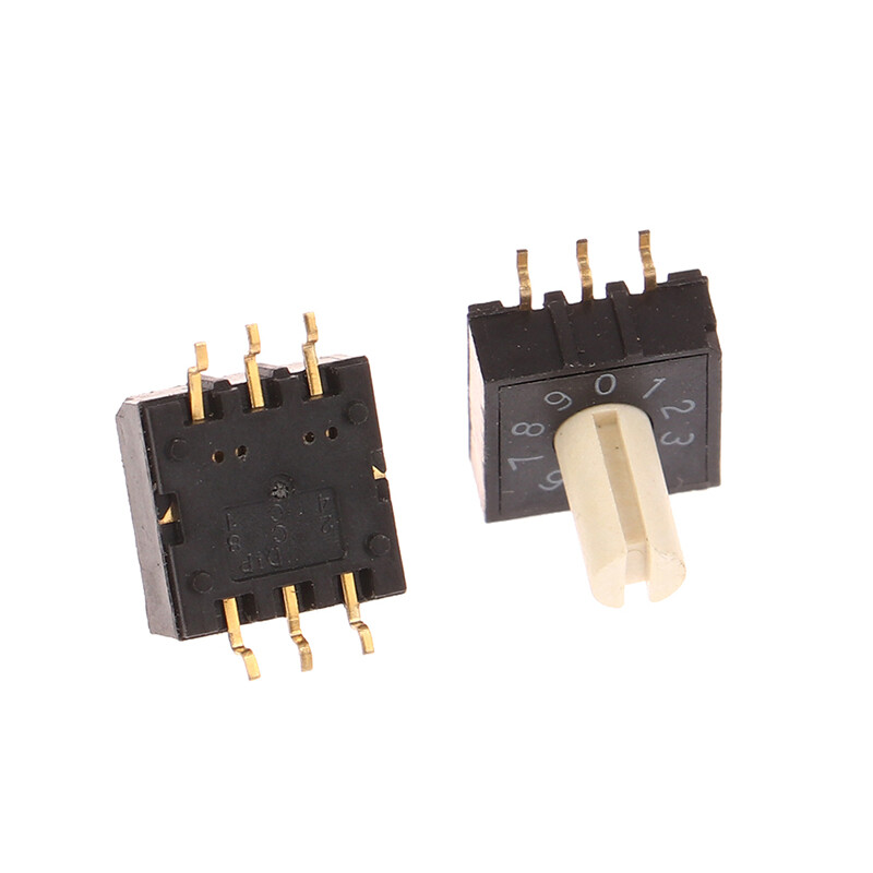 2Pcs RM3HAF-10 Rotary Dial Switch 10 0-9 Coding Switch Patch 3:3 With ...