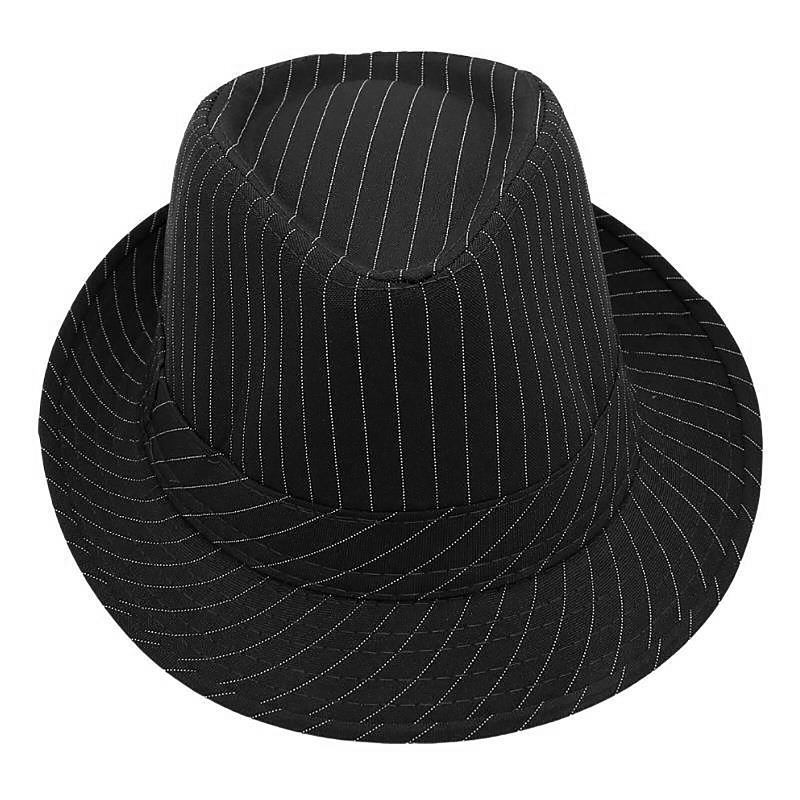 Men's Short Brim Stripe Fedora Hat Manhattan Gangster Panama Trilby ...