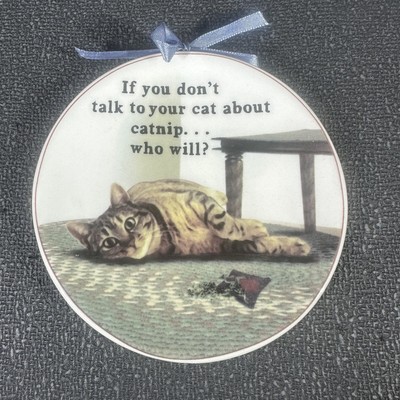 MWW Market FELINE FRIENDS 4.5" Mini Plate Cat Kitten Humor Talk About ...