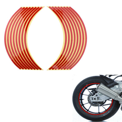 18' Strips Motorcycle Car Wheel Tire Stickers Reflective Viny Rim Tape ...