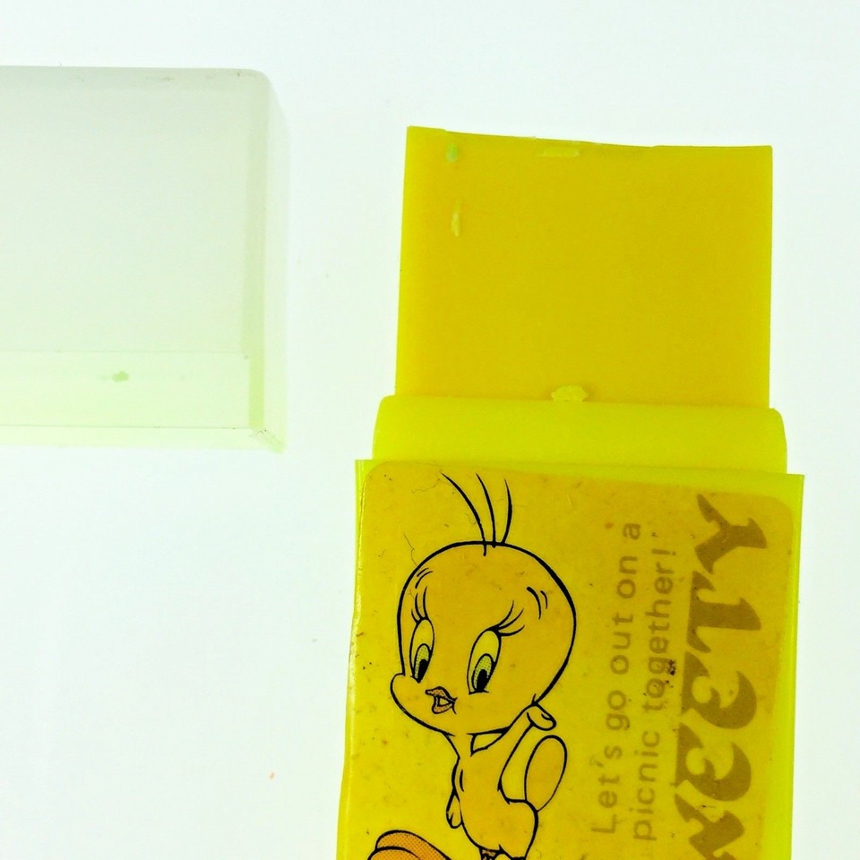 Vintage Tweety Bird Pencil Eraser With Bush Base And Cap Yellow Japan ...
