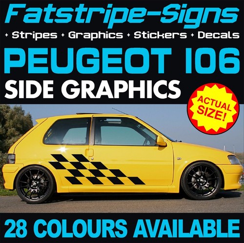 to fit PEUGEOT 106 GRAPHICS STRIPES DECALS STICKERS GTI PUG 1.0 1.1 1.3 ...