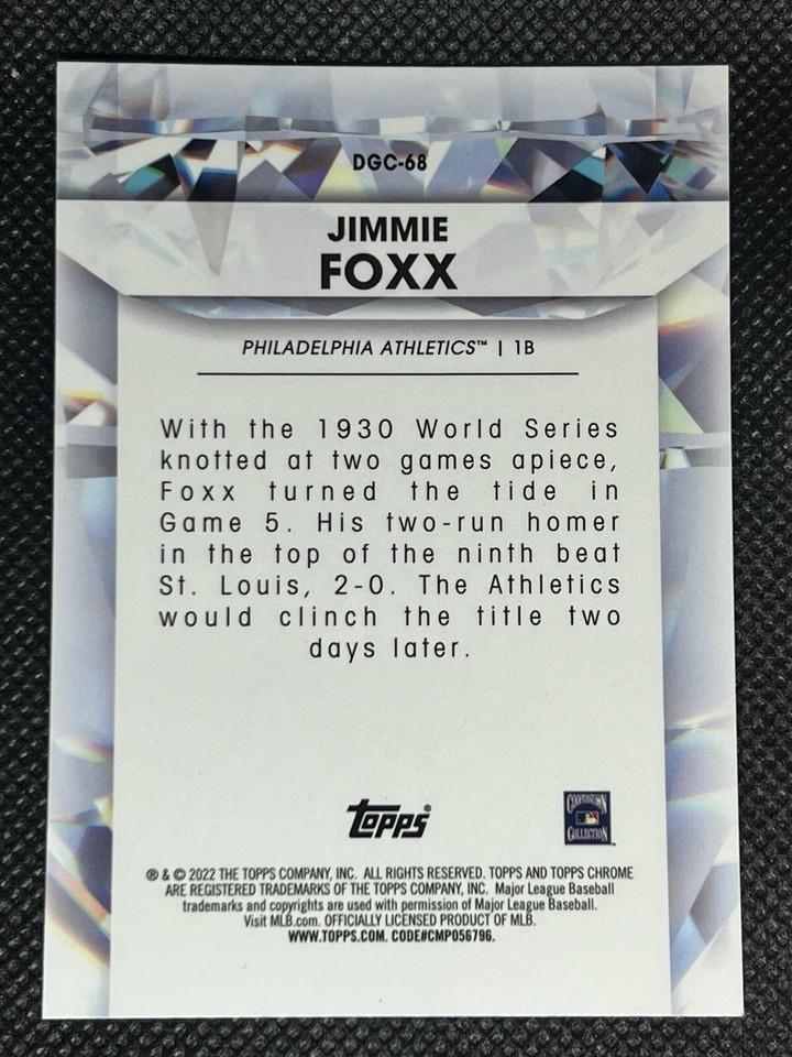 2022 Topps Chrome Update JIMMIE FOX #DGC-68 DIAMOND GEMS Philadelphia A ...