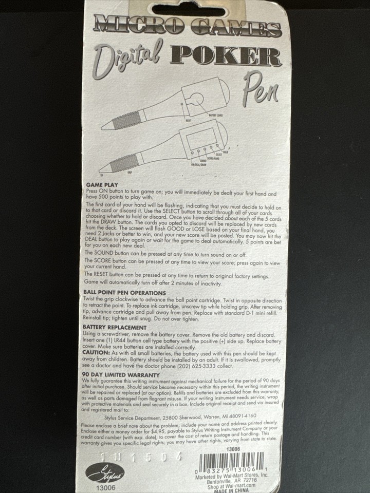 Digital POKER Pen | Micro Games | eBay