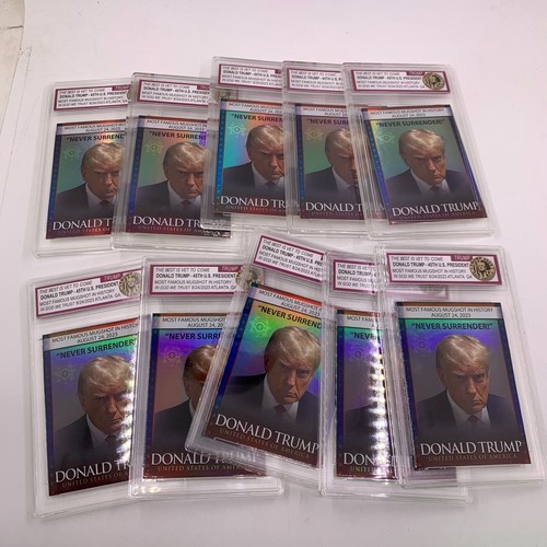 10PCS DONALD TRUMP President Never Surrender MUGSHOT Trading Cards ...