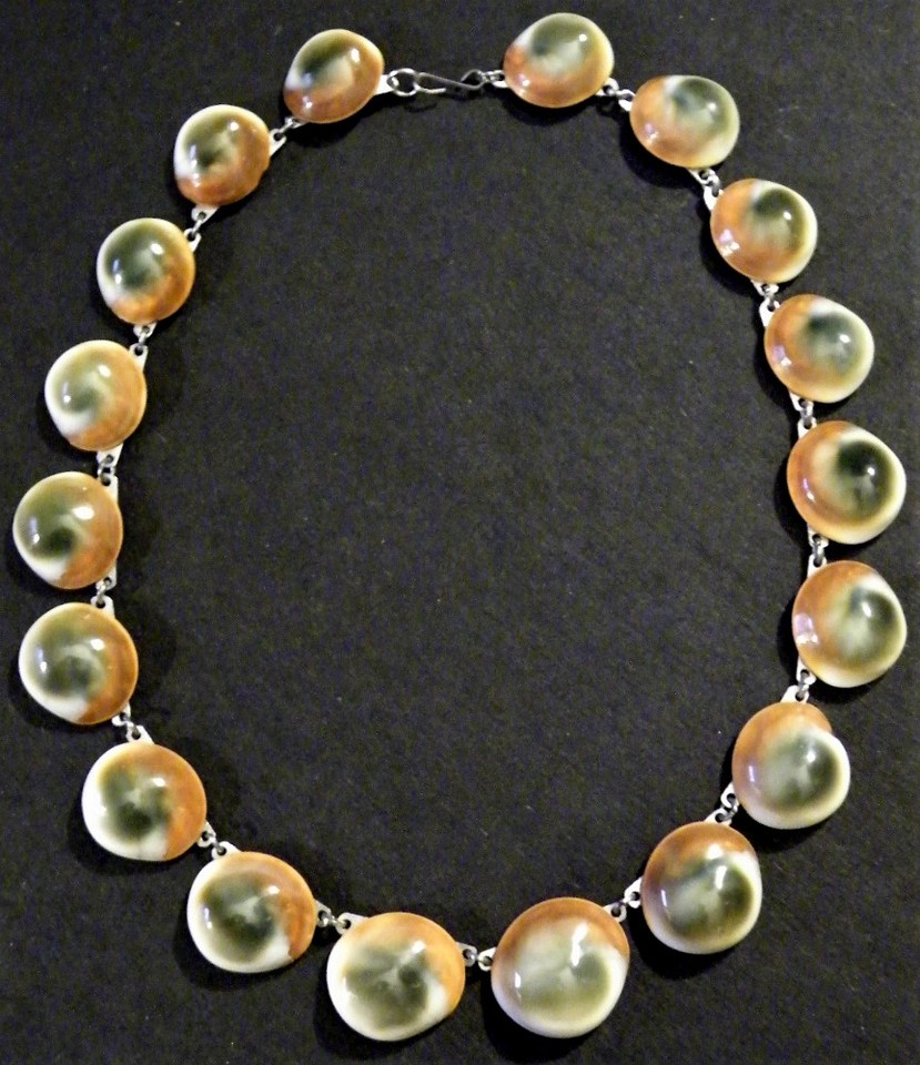 Antique Victorian Necklace Operculum Shell Vintage Eye Eyeball Fine ...