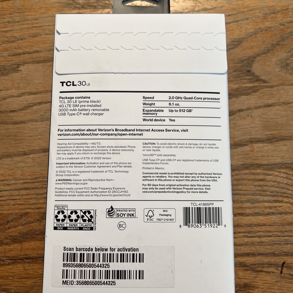 VERIZON TCL 30 LE 4G LTE Prepaid Smart Phone New Sealed | eBay