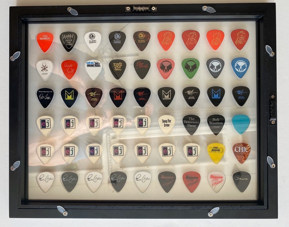 11" x 14" Clear Guitar Pick Display Horizontal Holds 54 Picks- FRAME ...