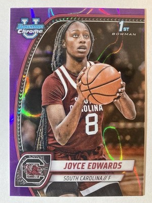 2024-25 Bowman University Chrome #36 JOYCE EDWARDS Purple Lava ...