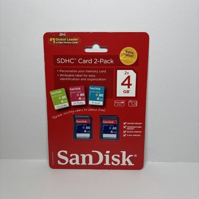 SanDisk SDHC 4GB Card Extra Value 2 Pack For Cameras & Camcorders NEW ...