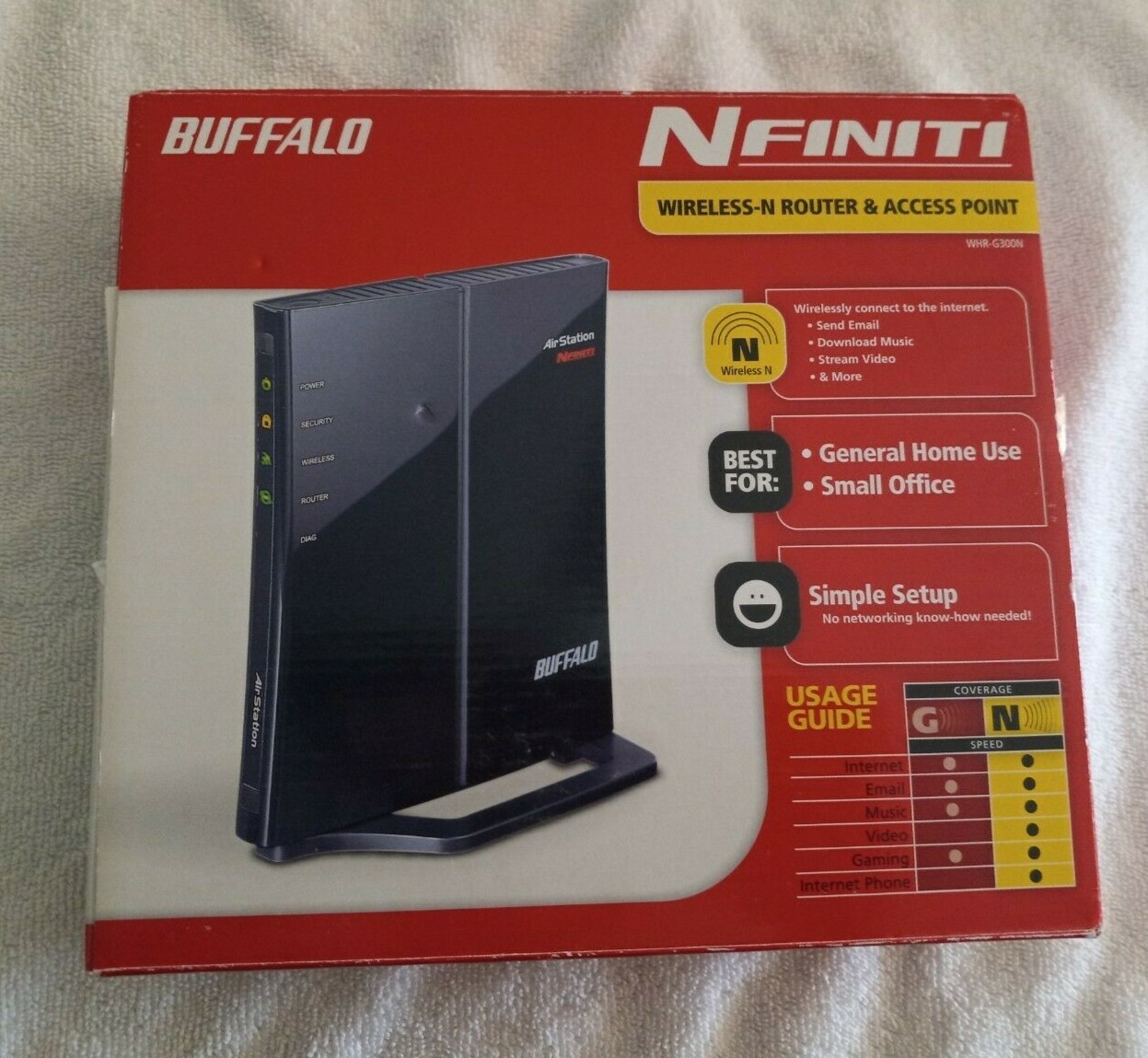 Buffalo Technology Nfiniti AirStation WHR-G300N 300 Mbps 4-Port 10/100 ...