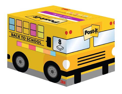 Post-it Back to School Bus with Super Sticky Notes, 290g 4054596907003 ...