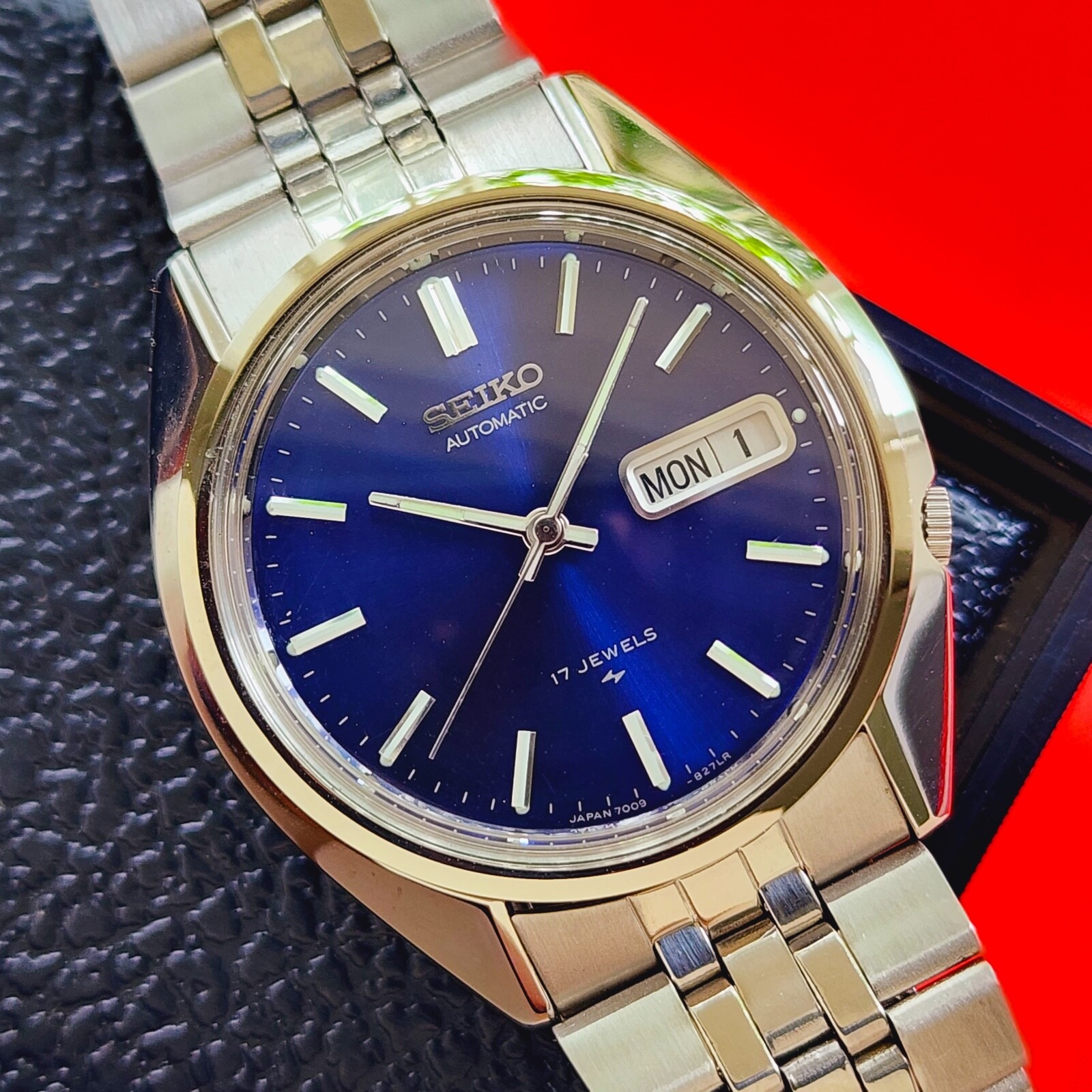 Seiko Blue Dial Automatic Watch 1979 Rare Full Set & … - Gem