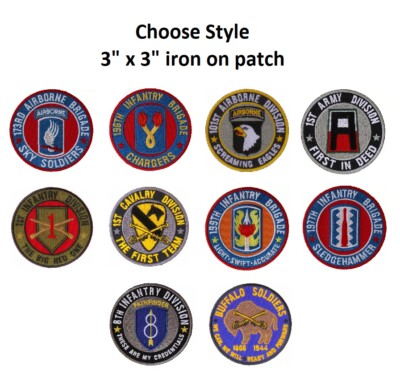Choose ARMY DIVISION Military iron on patches Veteran 1st Infantry ...