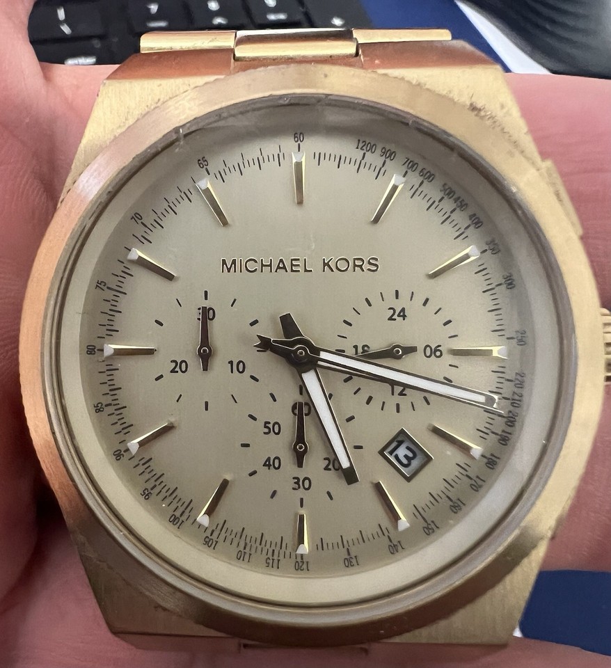 Michael Kors MK-8404 Channing Chronograph Champagne Dial Gold-plated ...