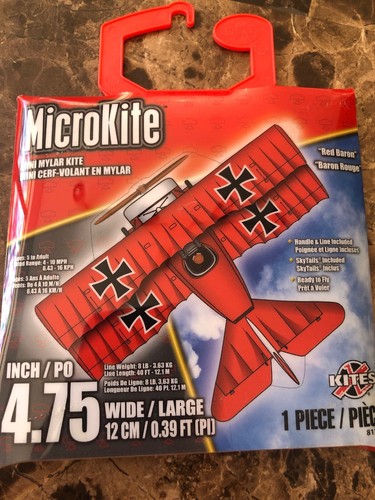 Microkite Mini MICRO Mylar KITE Red Baron 4.75" BEACH TOY X-Kites NEW ...