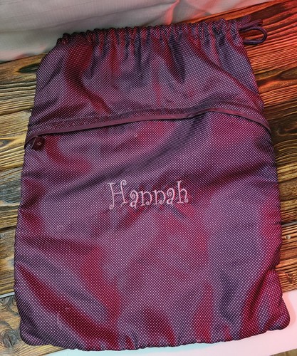 Thirty One Cinch Sac Monogrammed HANNAH Customized Name Bag Purple | eBay