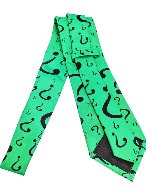 Riddler Necktie Question Marks Green Batman Villain Neck Tie Costume ...