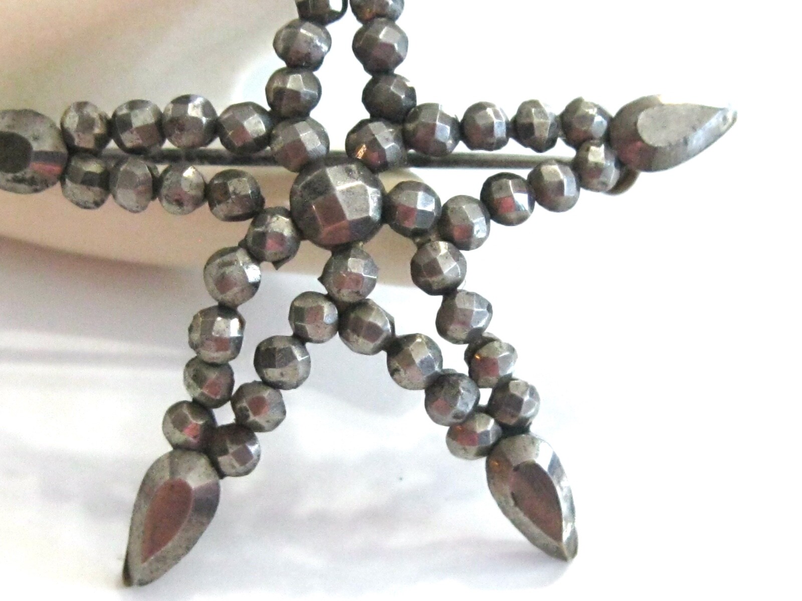 1700'S GEORGIAN ANTIQUE CUT STEEL RIVETED STAR BROOCH… - Gem