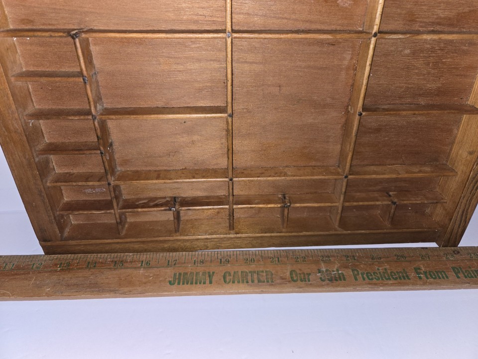 Old Wooden Hamilton Printers Tray Letterpress Drawer Shadow Box Hanging ...