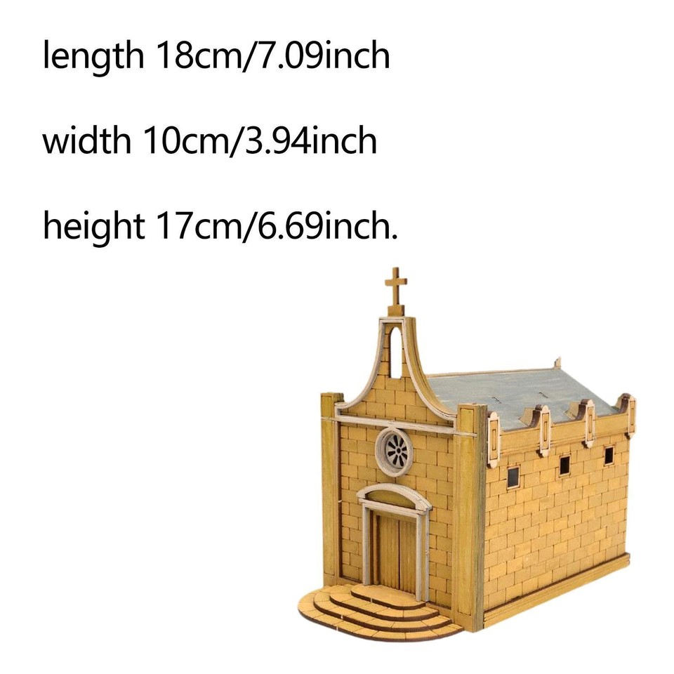1/72 European Church Model Kit DIY Collection Ornament Decor Miniature ...