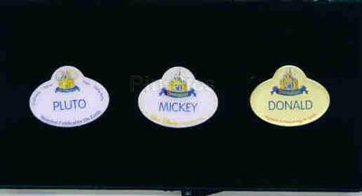 Disney Cast 50th Name Tag Pluto Mickey Mouse Donald Duck 3 Pin Set | eBay