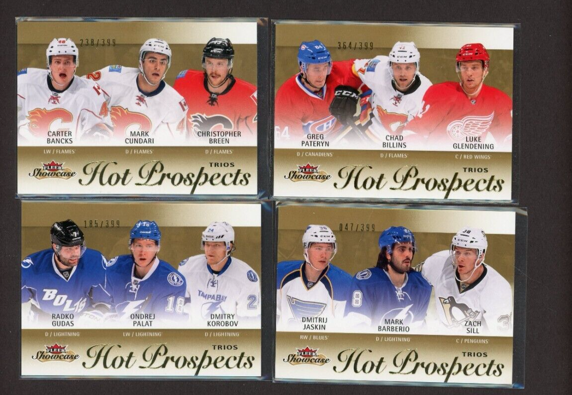 2013-14 Fleer Showcase Hot Prospects Trios RC Lot (4) /399 *7645 | eBay