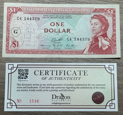 East Caribbean States / 1 Dollar 1965 High grade Banknote Note ...