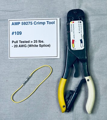 AMP 59275 Crimping Tool Yel/Wht - Excellent Condition - Pull Tested ...