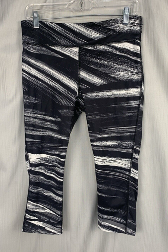 Black & White Fitted Yoga Workout Capri Pants Xersion Women's Medium | eBay