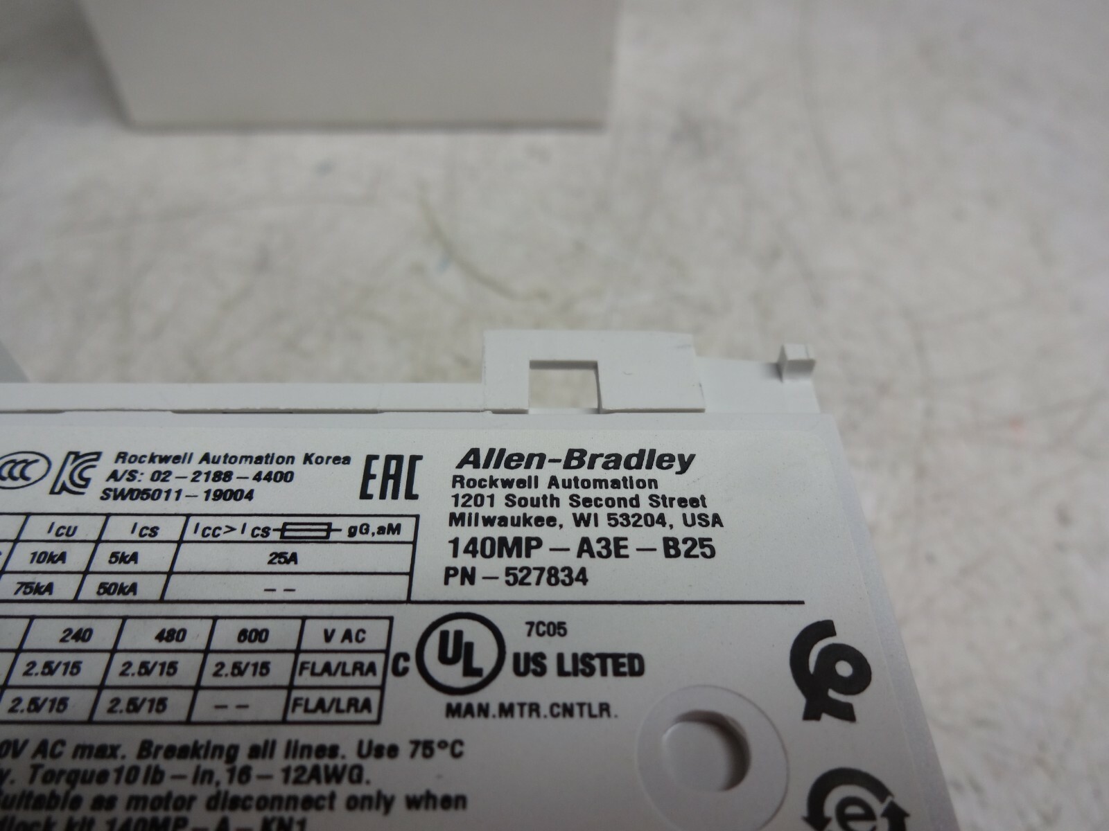 Allen-Bradley 140MP-A3E-B25 /A Motor Protection Circuit Breaker | eBay