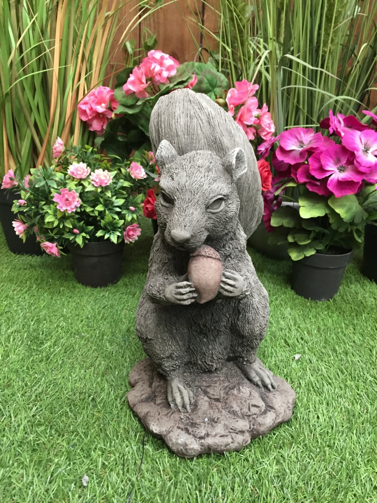 Lovely Detailed Squirrel and Nut Garden Ornament Stone Cast by DGS ...