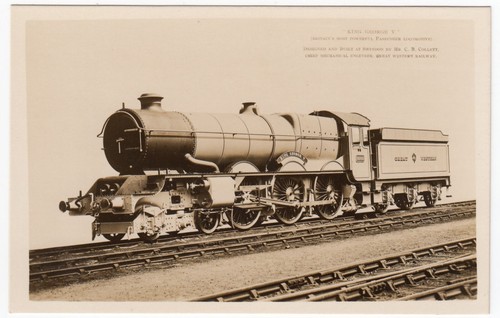 Postcard King George V Locomotive Great Western Railway Railroad Train ...
